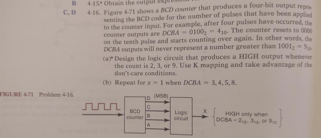 Solved B C D 4-15. Obtain the output expl 4-16. Figure 4-71 | Chegg.com