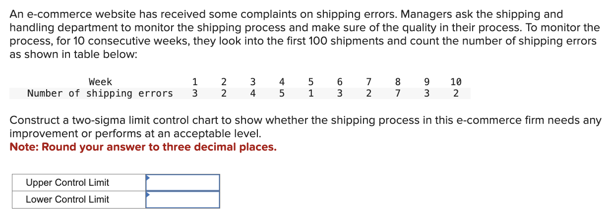 Solved An e-commerce website has received some complaints on | Chegg.com