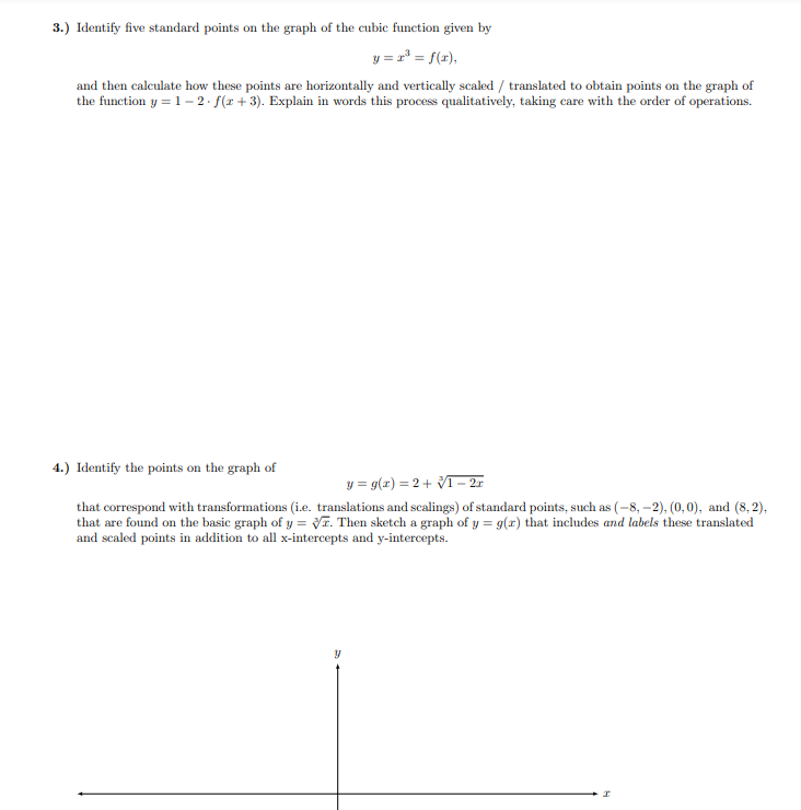 Solved 3.) Identify five standard points on the graph of the | Chegg.com