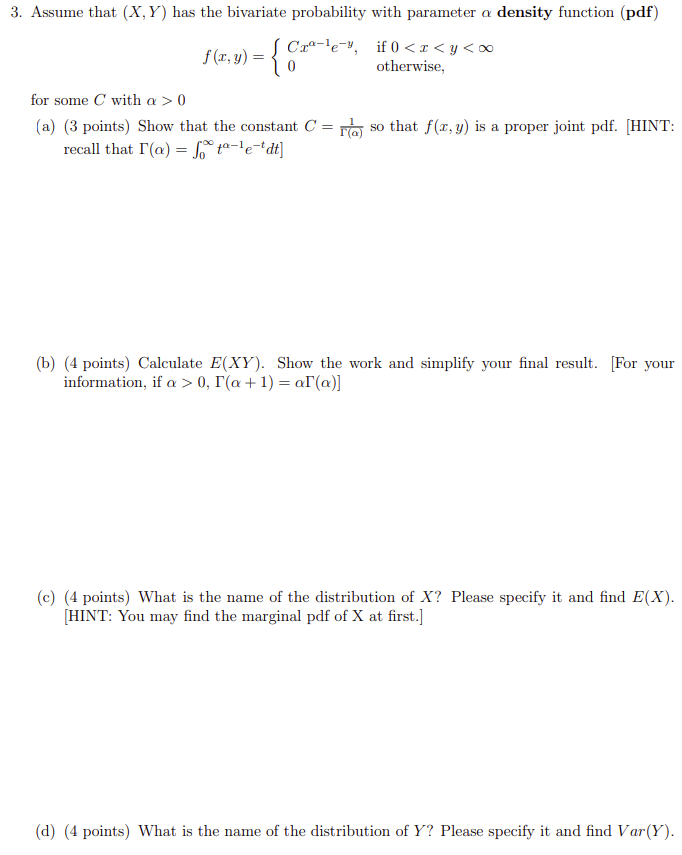Solved Assume that (x,Y) ﻿has the bivariate probability with | Chegg.com