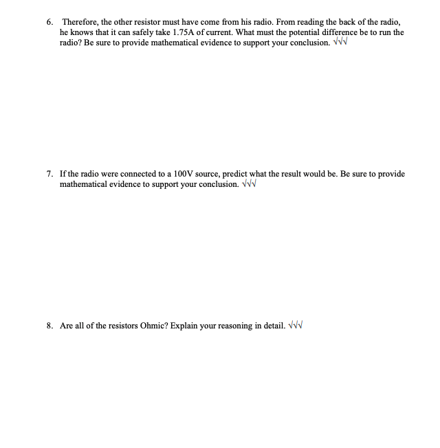 Solved Ohms Law Lab Introduction: Bill Nye has confused his | Chegg.com