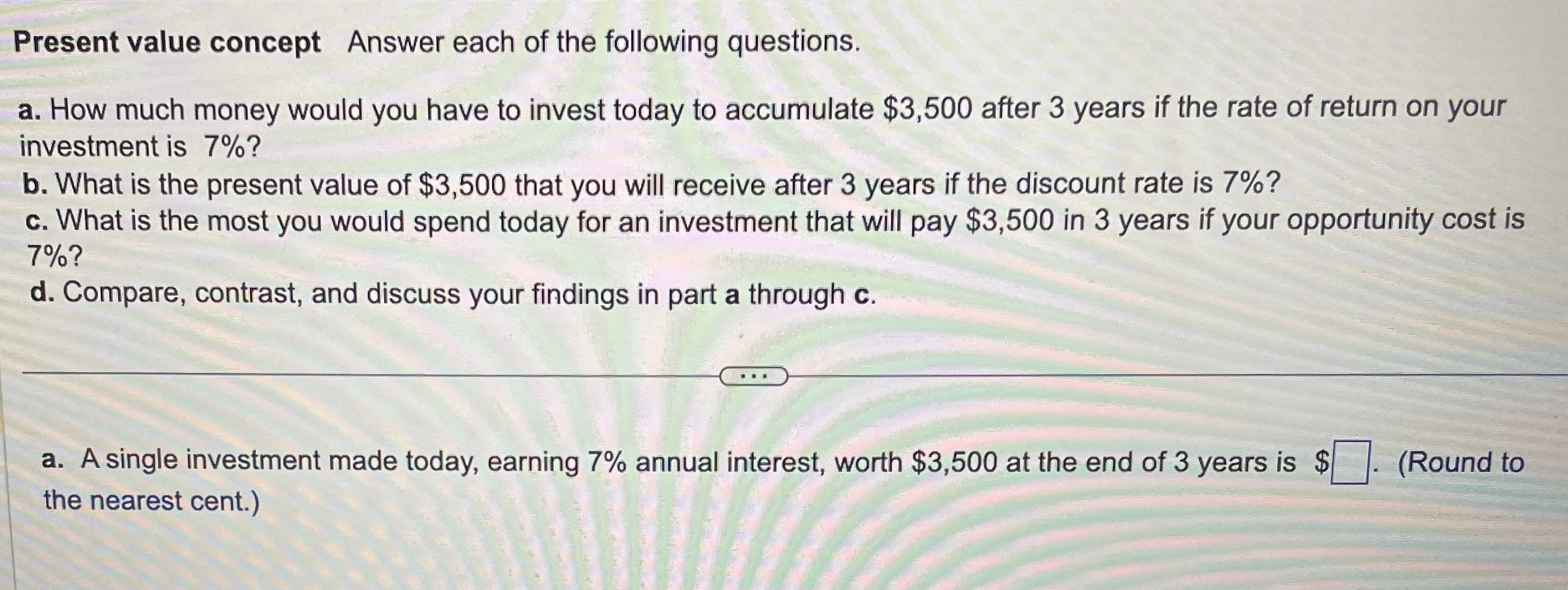 Solved Present value concept Answer each of the following | Chegg.com