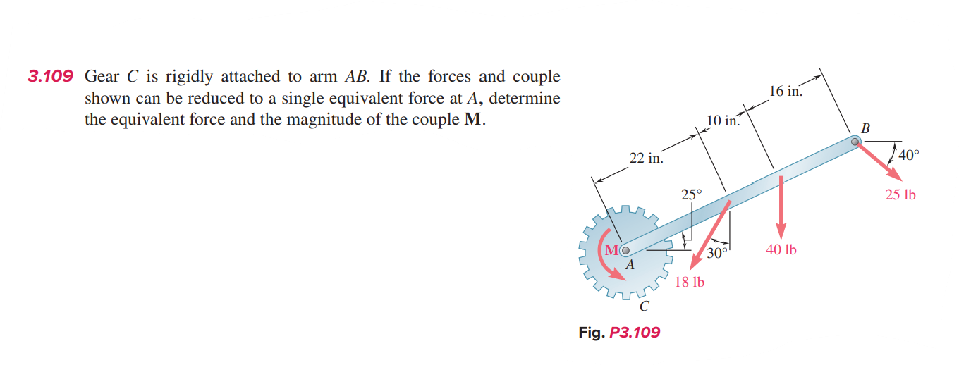 Solved 3.109 Gear C is rigidly attached to arm AB. If the | Chegg.com