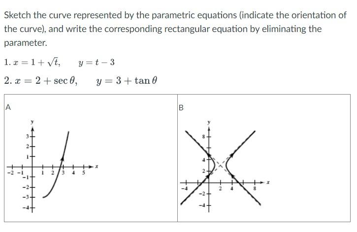 Solved Sketch the curve represented by the parametric | Chegg.com