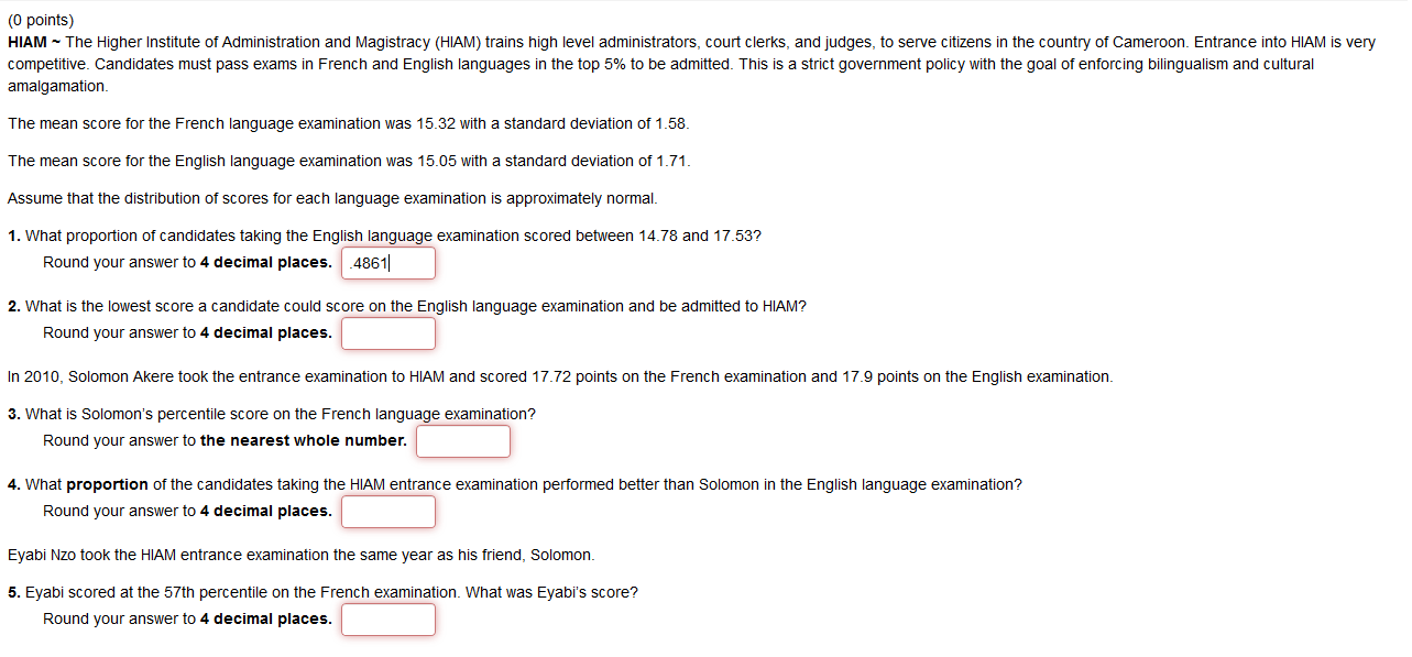 Solved (0 points) HIAM - The Higher Institute of | Chegg.com