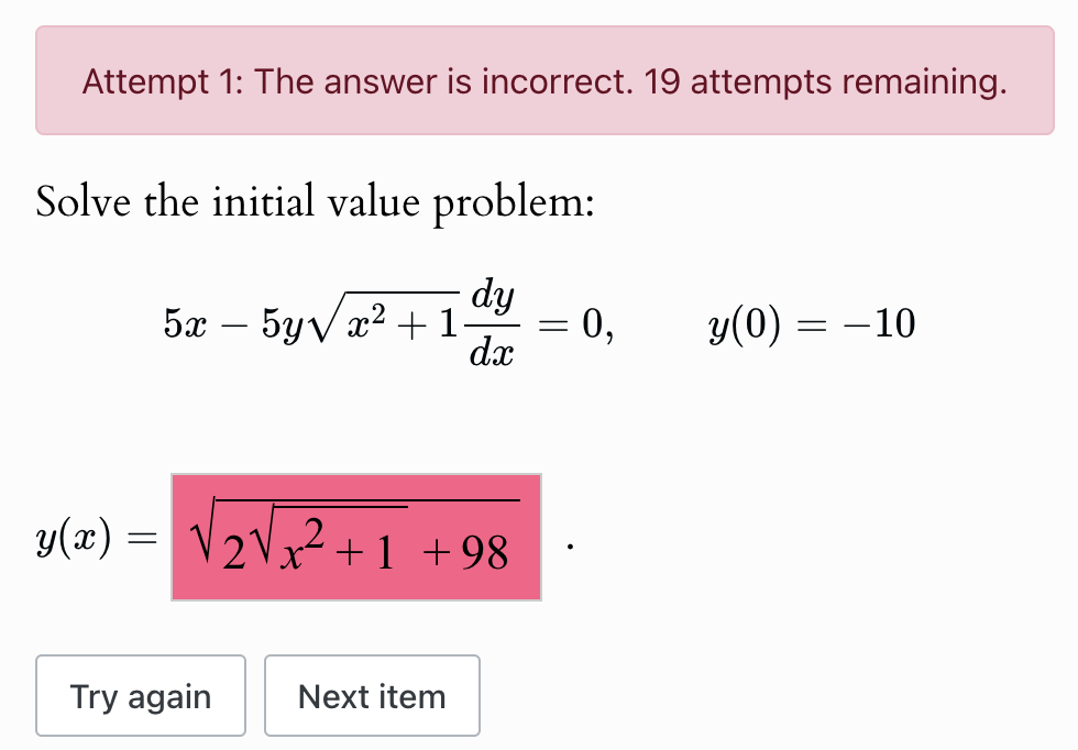 Solved Attempt 1: The answer is incorrect. 19 ﻿attempts | Chegg.com