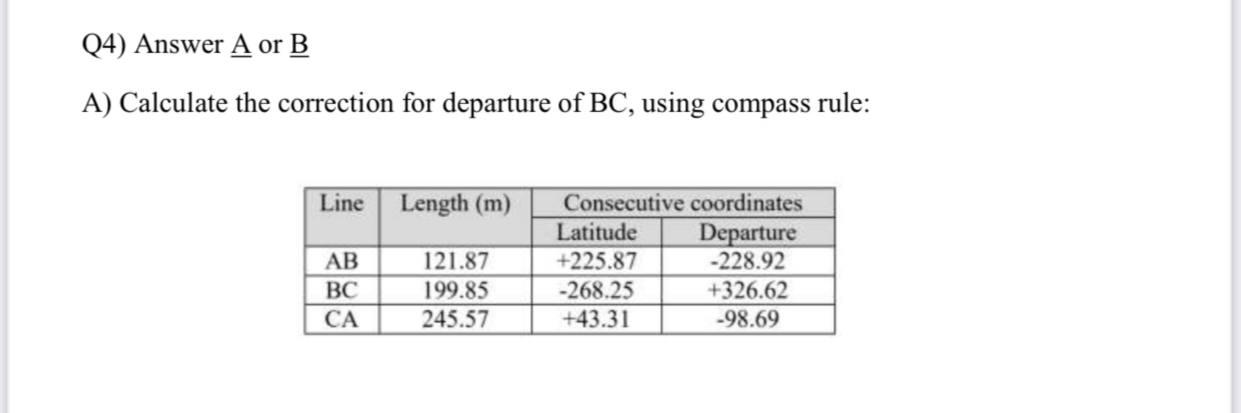 Solved (4) Answer A or B A) Calculate the correction for | Chegg.com
