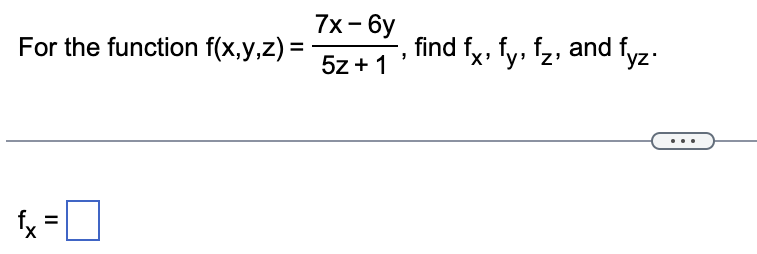 Solved Find fx(x,y) and fy(x,y). Then, find fx(1,2) and | Chegg.com