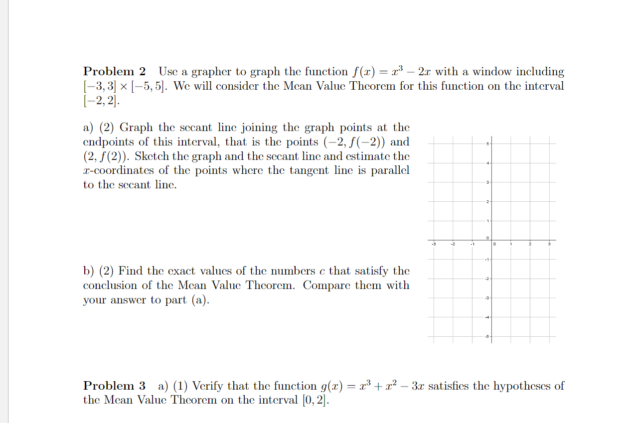 Solved Problem 2 Use a grapher to graph the function f(x) = | Chegg.com