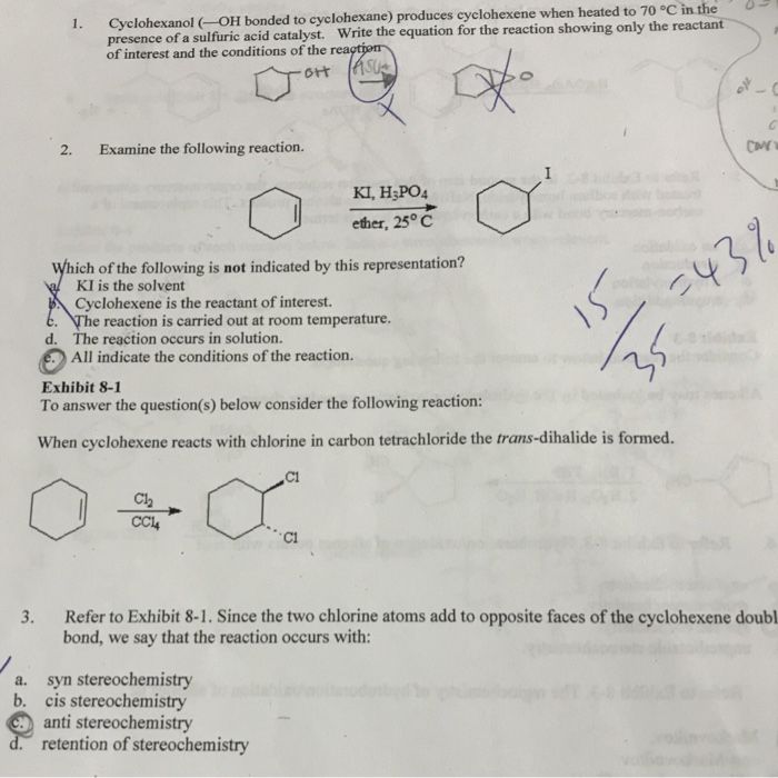 Solved the Cyclohexanol (OH bonded to cyclohexane) produces | Chegg.com