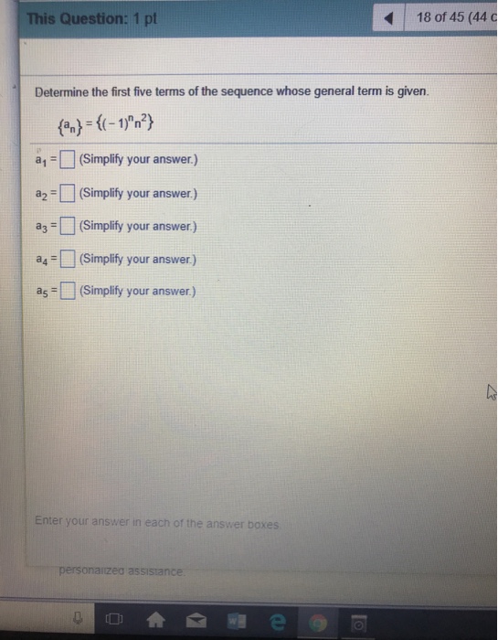 Solved Determine the first five terms of the sequence whose | Chegg.com