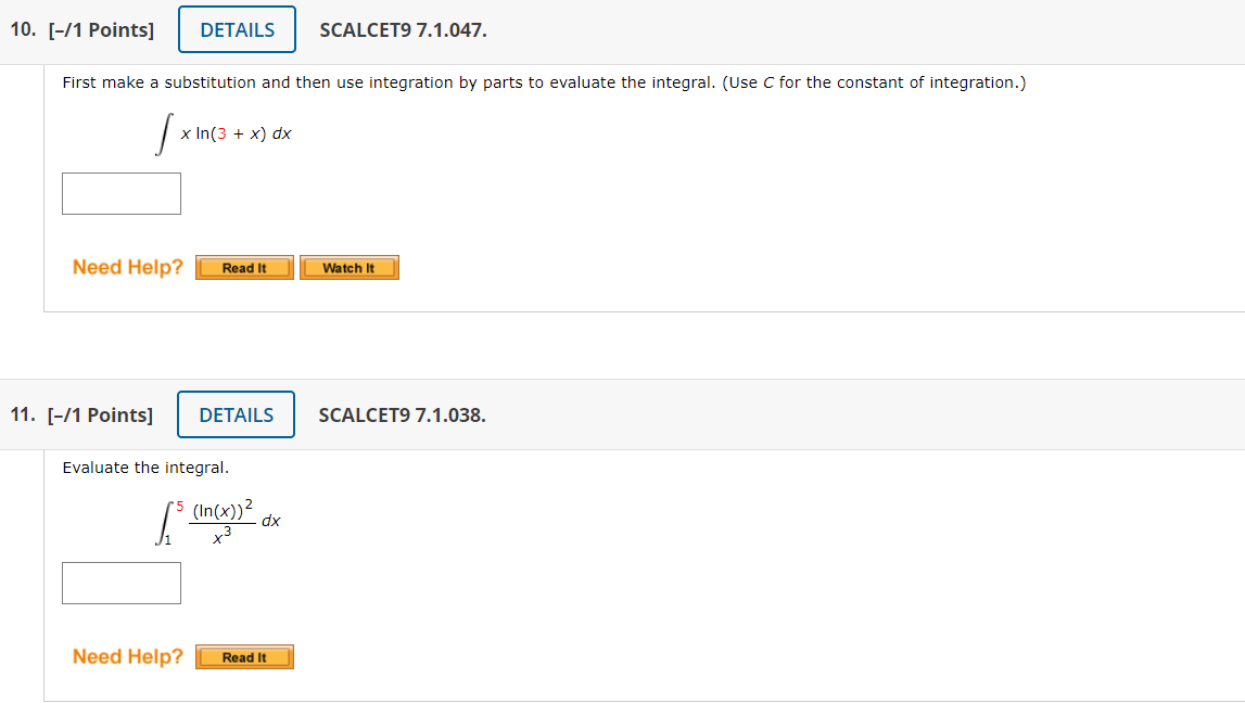Solved -/1 Points] SCALCET9 7.1.047. First make a | Chegg.com