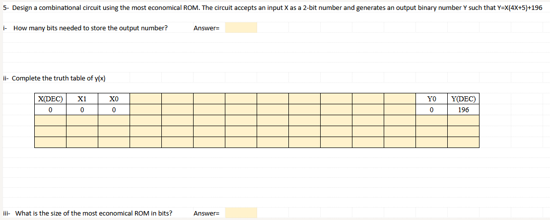 Solved 5- Design a combinational circuit using the most | Chegg.com