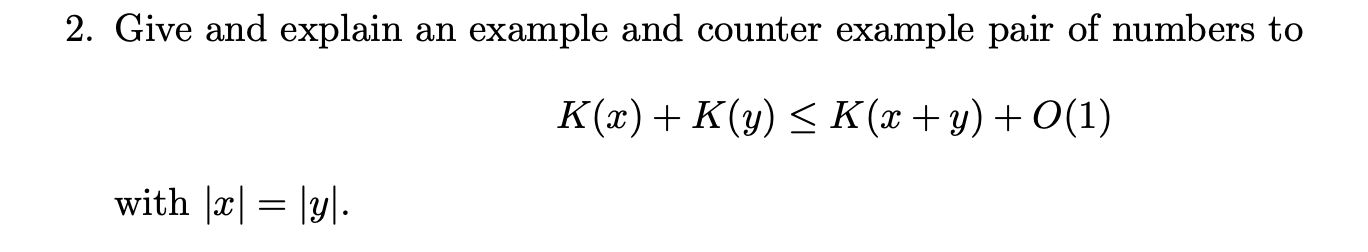 Solved Give and explain an example and counter example pair | Chegg.com