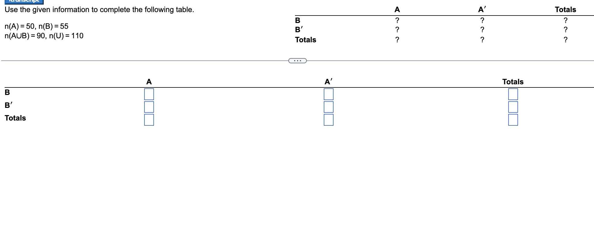 Solved Use the given information to complete the following | Chegg.com
