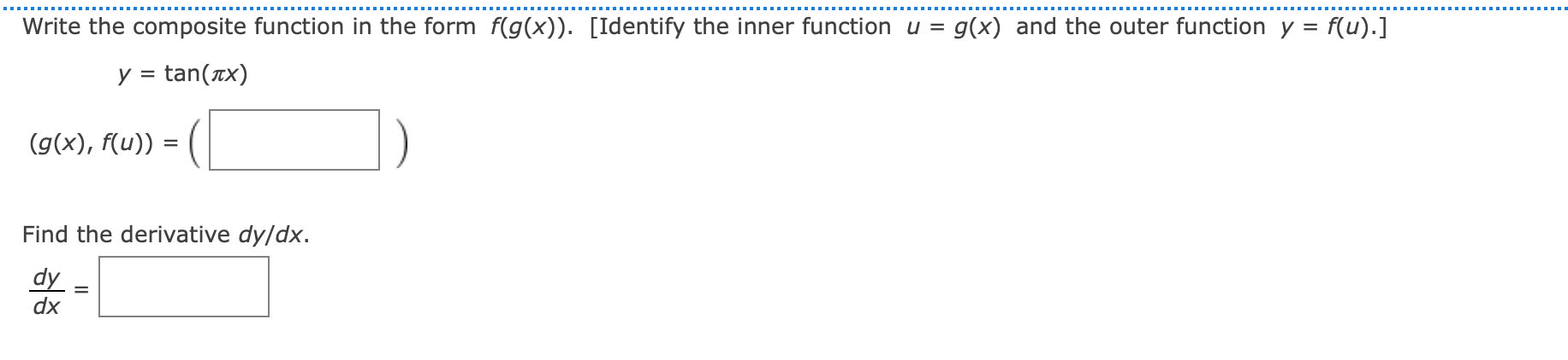 Solved Write the composite function in the form f(g(x)). | Chegg.com