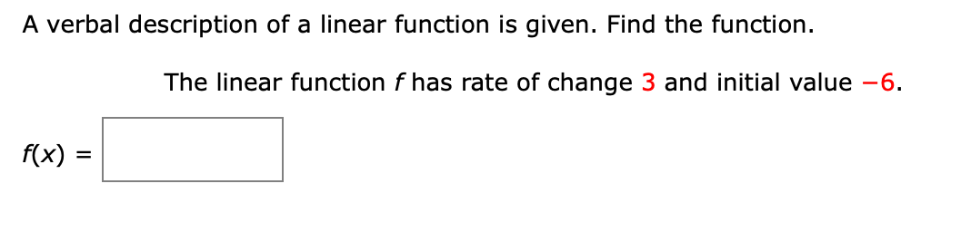 Solved A verbal description of a linear function is given. | Chegg.com