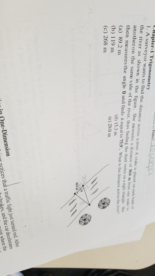 Solved Chapter-1 Trigonometry Gate 1. A surveyor wants to | Chegg.com