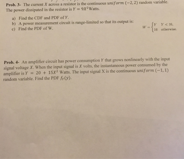 Solved Prob. 3- The current X across a resistor is the | Chegg.com