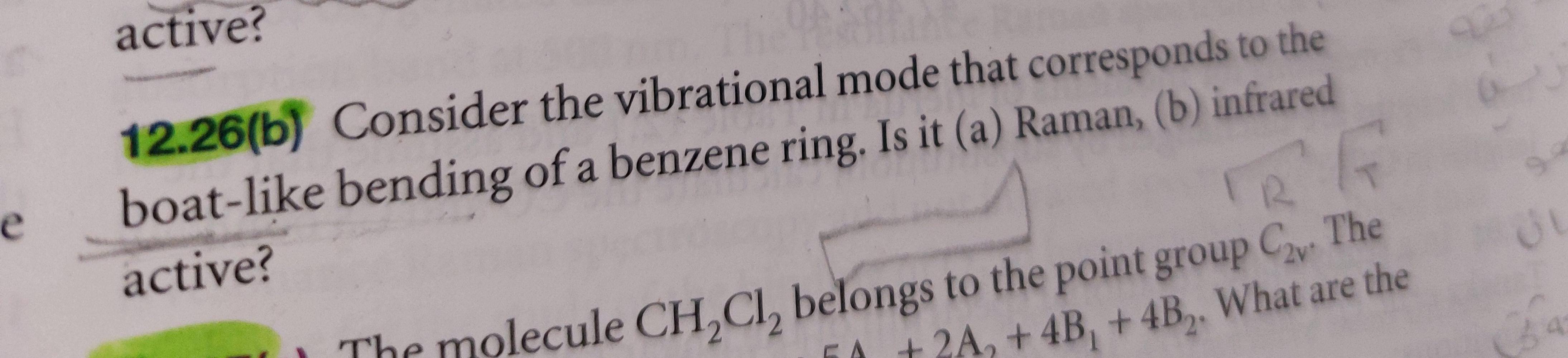 Solved 12.26(b) Consider the vibrational mode that | Chegg.com