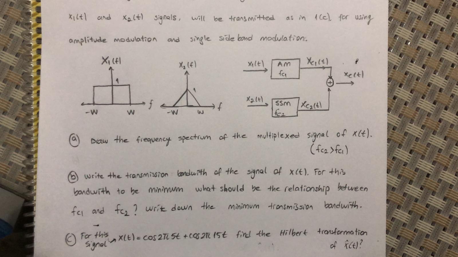 Solved as in 1(c) for using xict) and xalth signals will be | Chegg.com