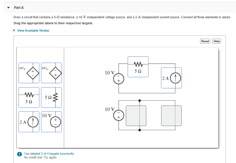 Solved Draw a circuit that contains a 5-ΩΩ resistance, | Chegg.com