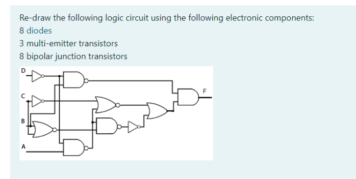 Solved Re-draw the following logic circuit using the | Chegg.com