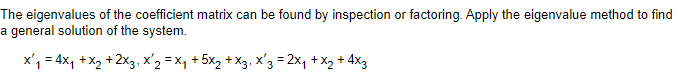Solved The eigenvalues of the coefficient matrix can be | Chegg.com