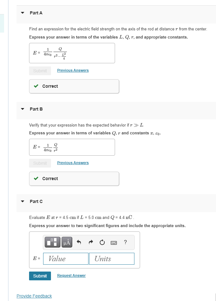Solved Find an expression for the electric field strength on | Chegg.com