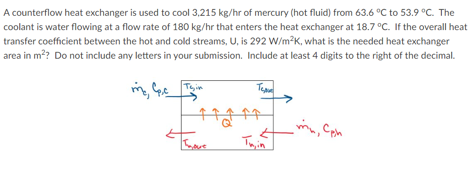 Solved A counterflow heat exchanger is used to cool | Chegg.com