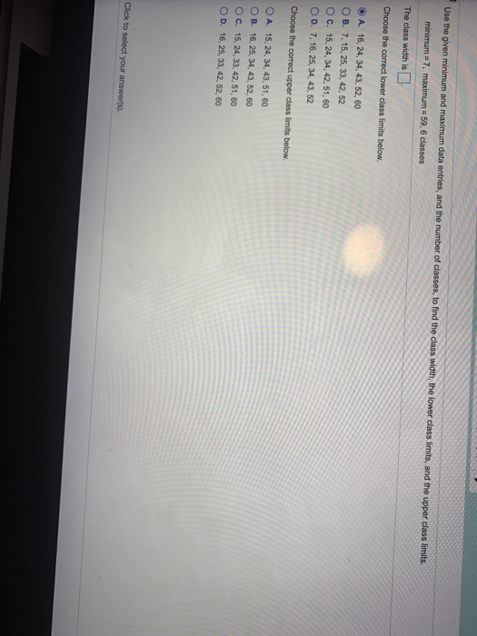 Solved Use the given minimum and macmum data entries, and | Chegg.com