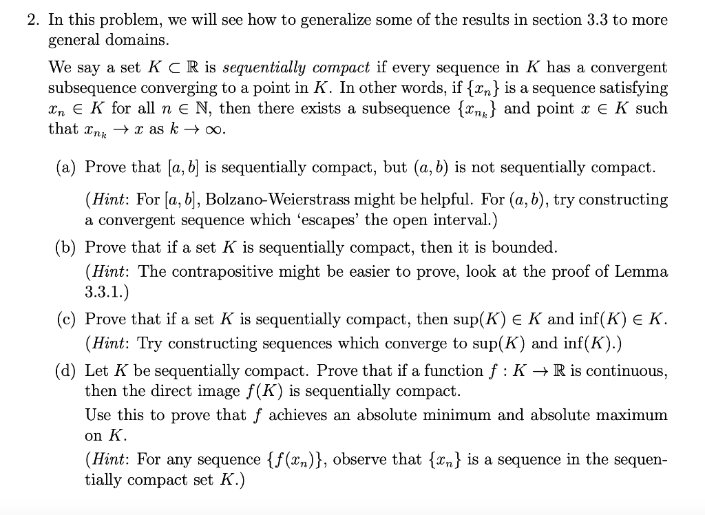 Solved In this problem, we will see how to generalize some | Chegg.com