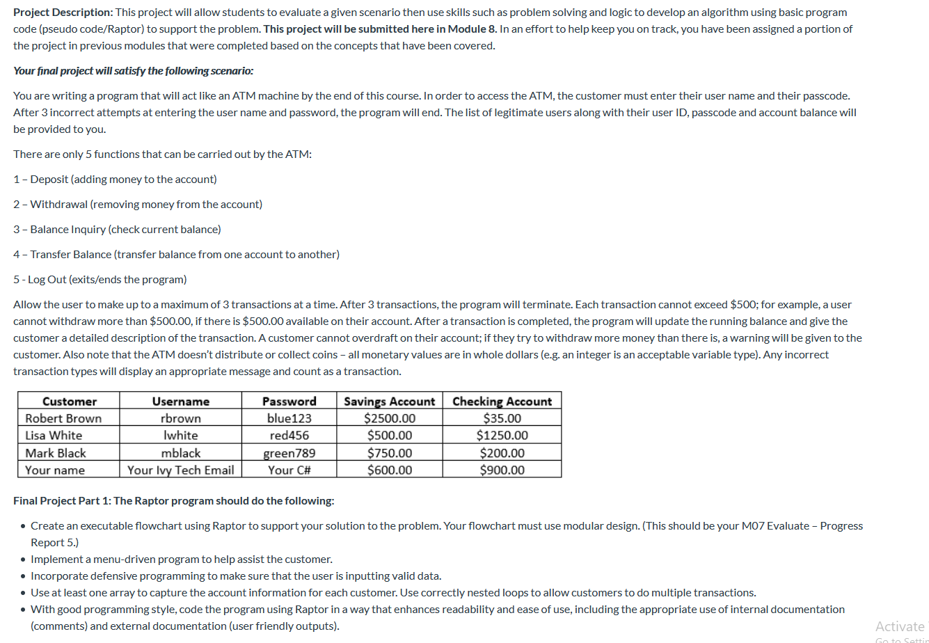 These are in RAPTOR I have the ATM part done i just | Chegg.com