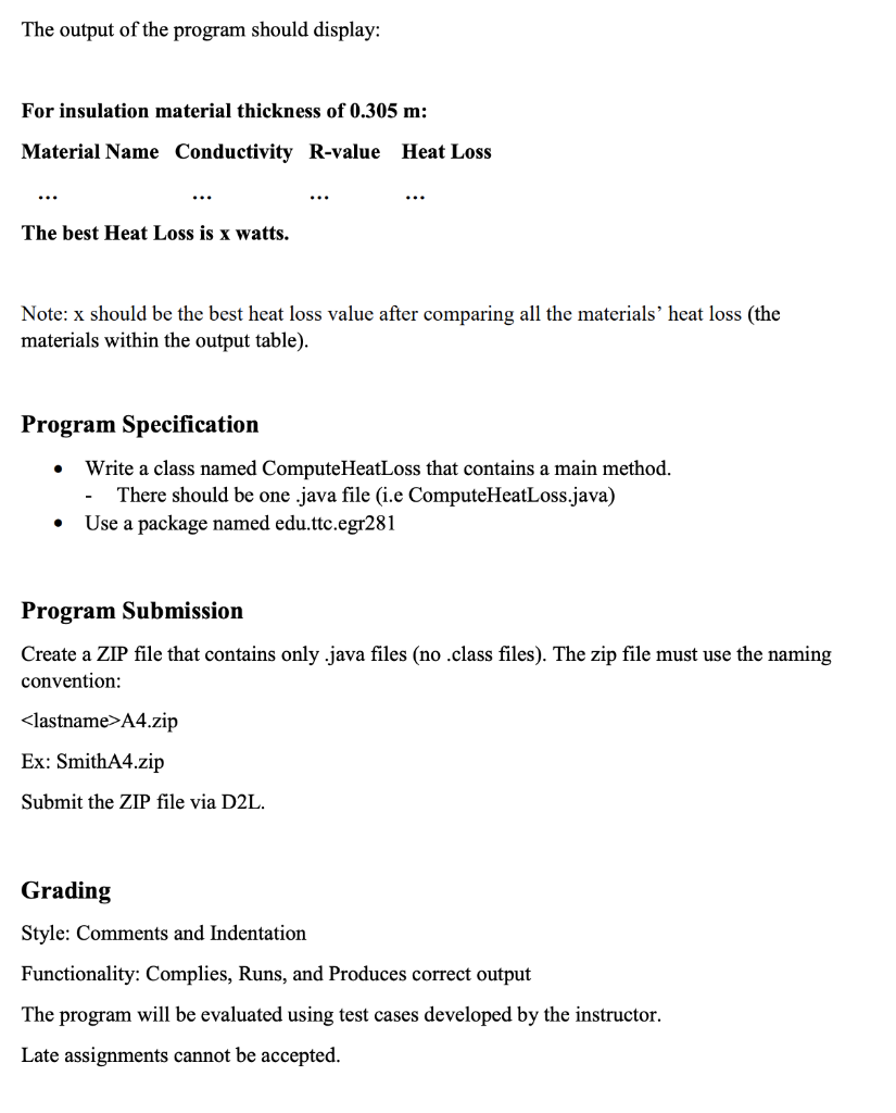 Solved Program Requirements The problem is to find the heat | Chegg.com