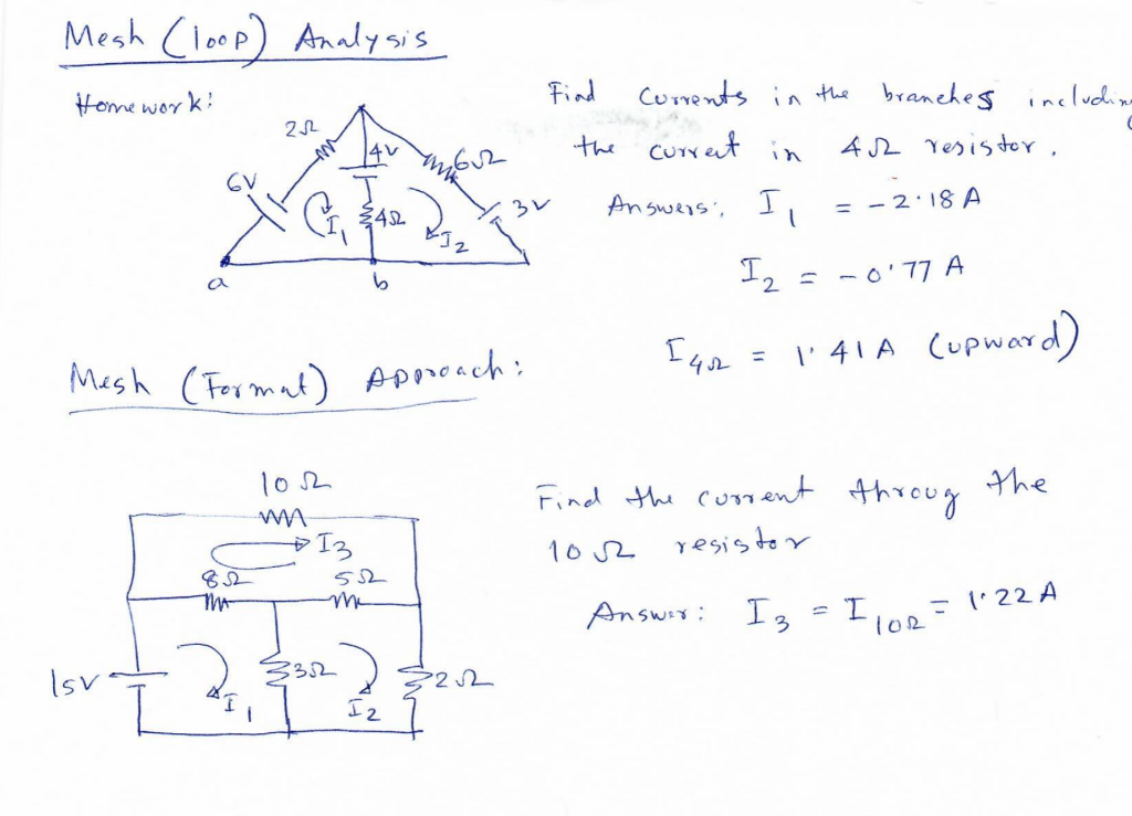 Solved Mesh Loop Analysis Homework Find Currents In The 2424