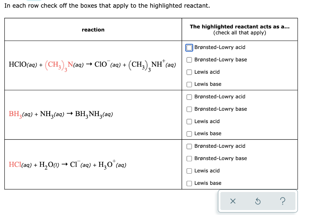 Solved In each row check off the boxes that apply to the | Chegg.com