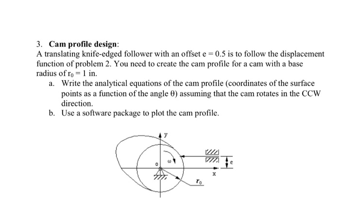 3. Cam profile design: A translating knife-edged | Chegg.com