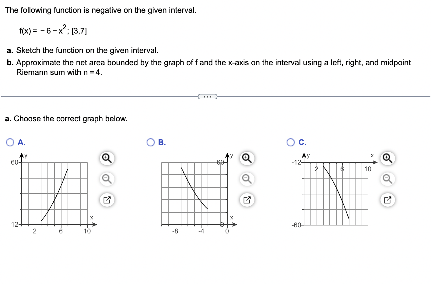 Solved The following function is negative on the given | Chegg.com