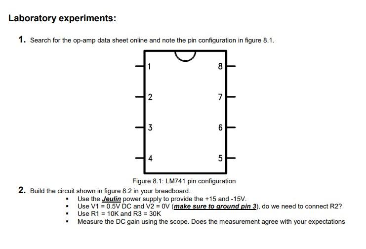 Solved EGR2402 Lab Experiment No.8 op-amps lab measurements | Chegg.com