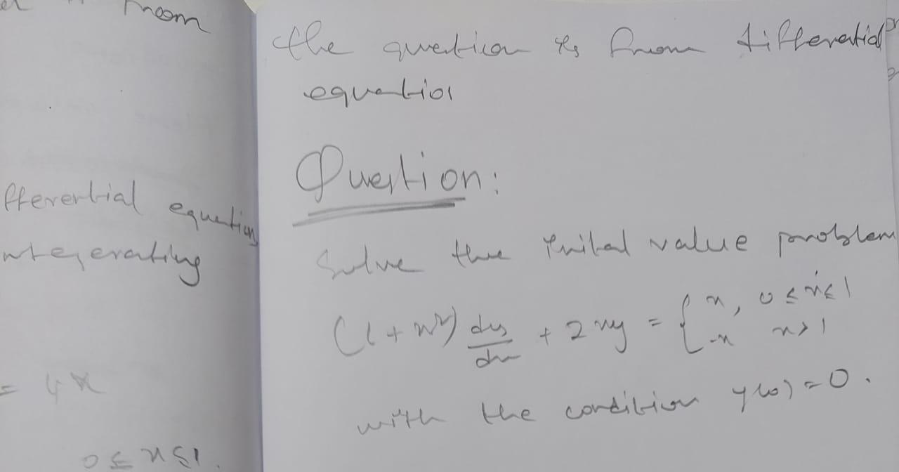 Solved noom the sweation Les from tifferatial equation | Chegg.com