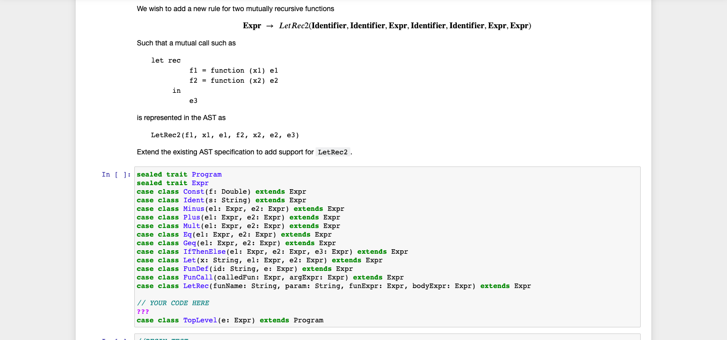 Problem 1 (20 Points): Mutual Recursion in Lettuce In | Chegg.com