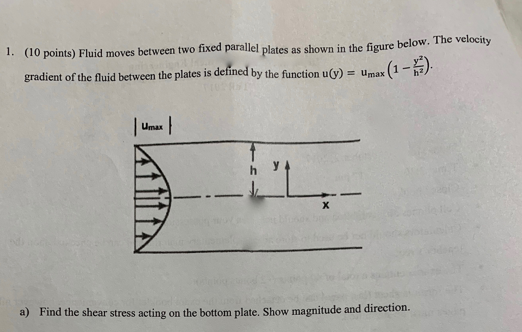 Solved a) Find the Shear stress Acting on the bottom plate. | Chegg.com