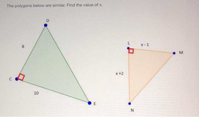 Solved The polygons below are similar. Find the value of x. | Chegg.com