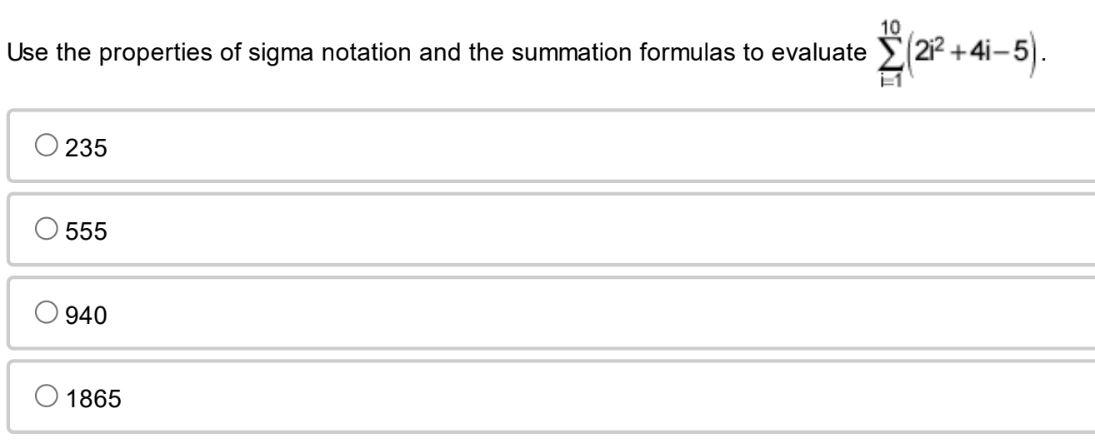 Solved 10 Use the properties of sigma notation and the | Chegg.com