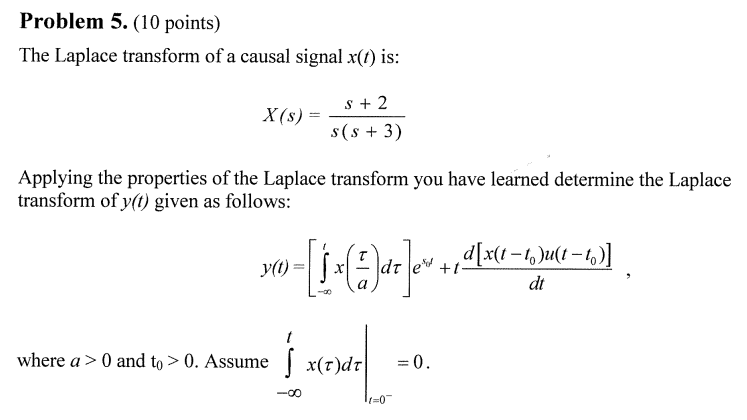 Solved The Laplace transform of a causal signal x(t) is: | Chegg.com