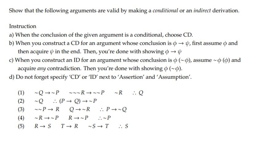 Solved Show that the following arguments are valid by making | Chegg.com