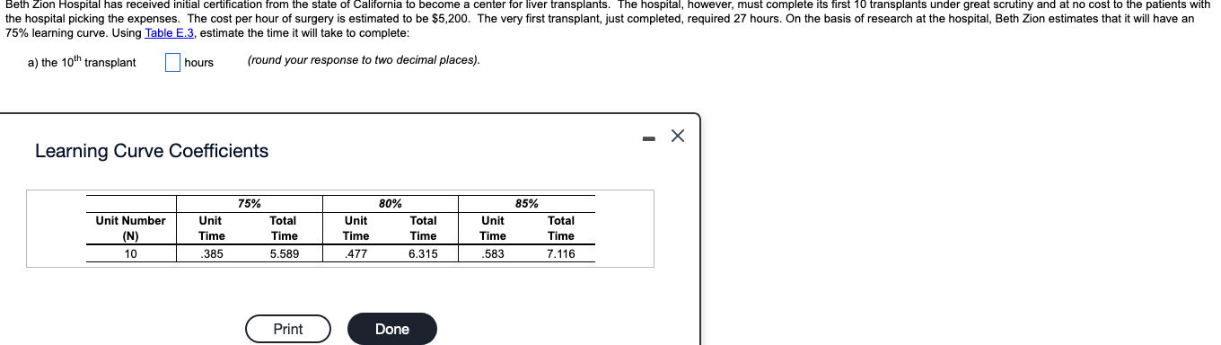 Solved 75% learning curve. Using Table E.3, estimate the | Chegg.com