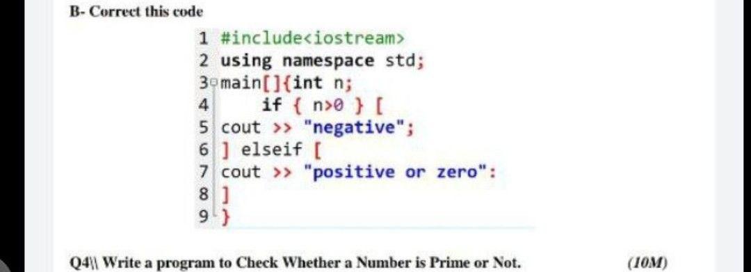 Solved B- Correct this code 1 #include 2 using namespace | Chegg.com