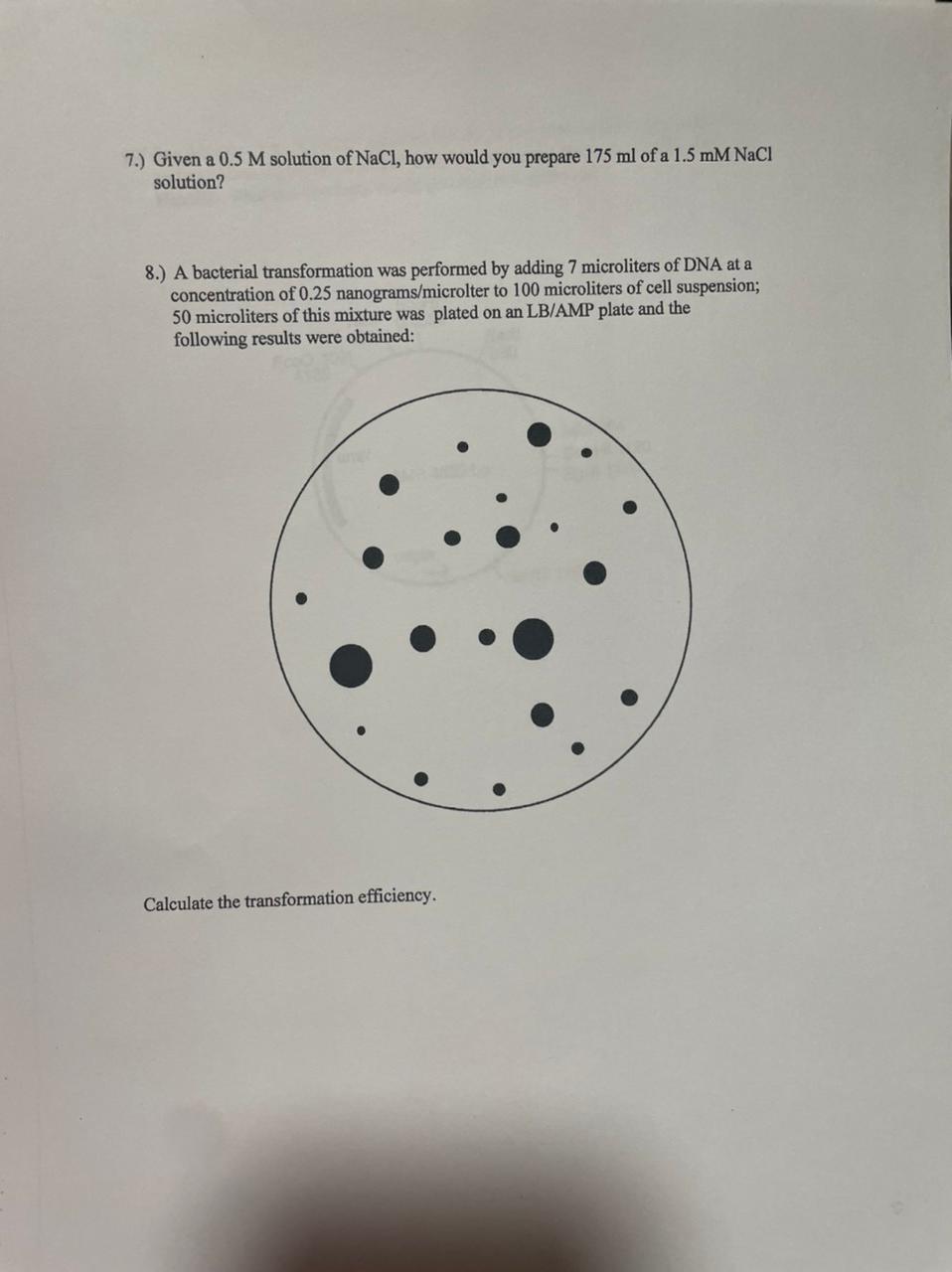 Solved 7.) Given a 0.5M solution of NaCl, how would you | Chegg.com