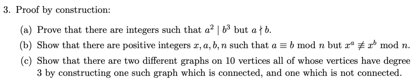 Solved 3. Proof by construction: (a) Prove that there are | Chegg.com